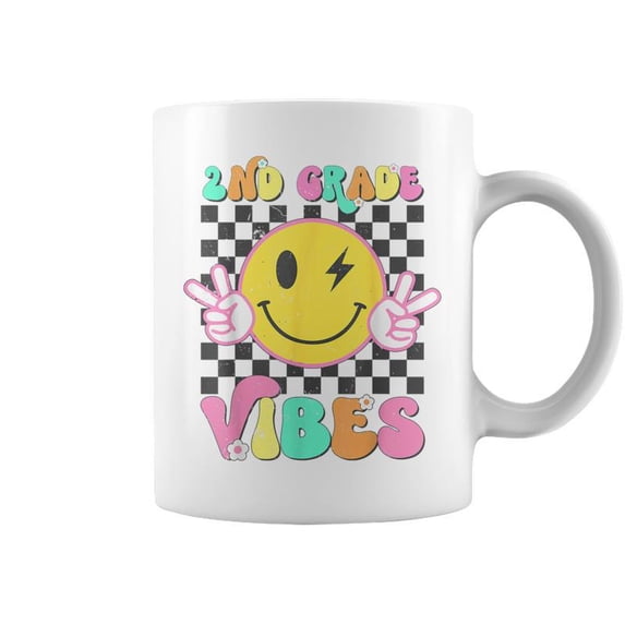2Nd Grade Vibes Cute Groovy Smile Face Back To School Kid Coffee Mugs ...