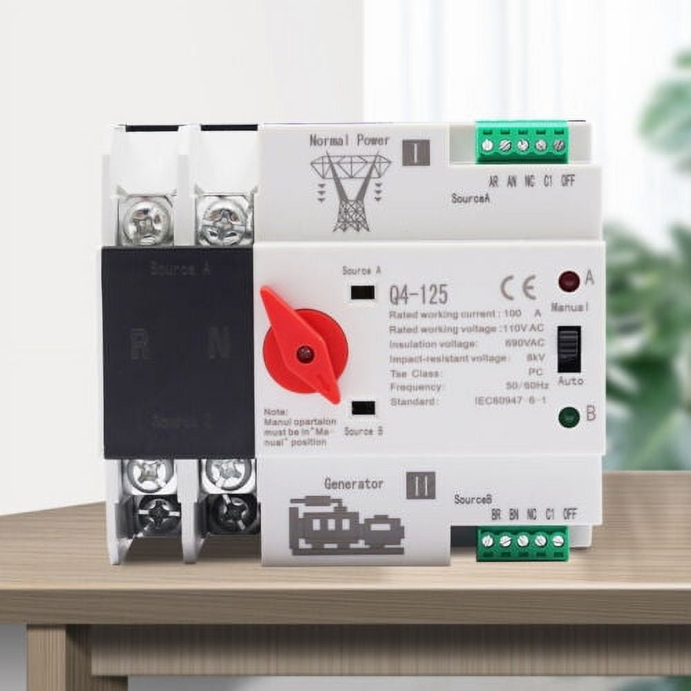 2P 100A 2 pole Dual Power Automatic Transfer Switch Generator ...