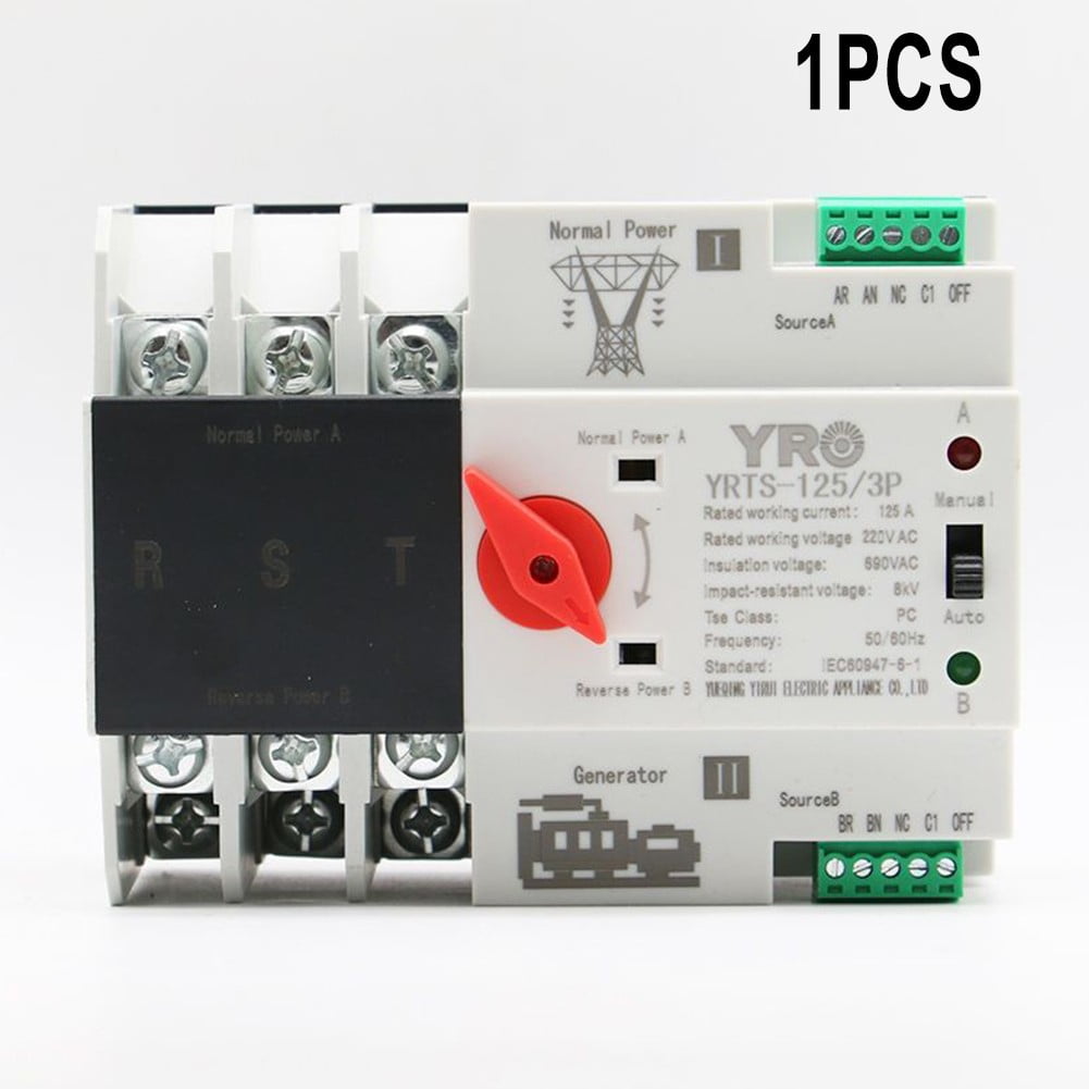 2P 125A Dual Power Automatic Transfer Switch Fit Generator Changeover Switch - Walmart.com