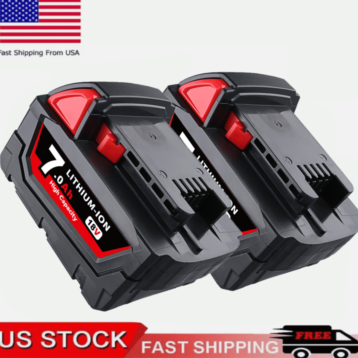 2P 18V 7.0Ah Replacement for M18 Battery Lithium-ion Compatible with ...