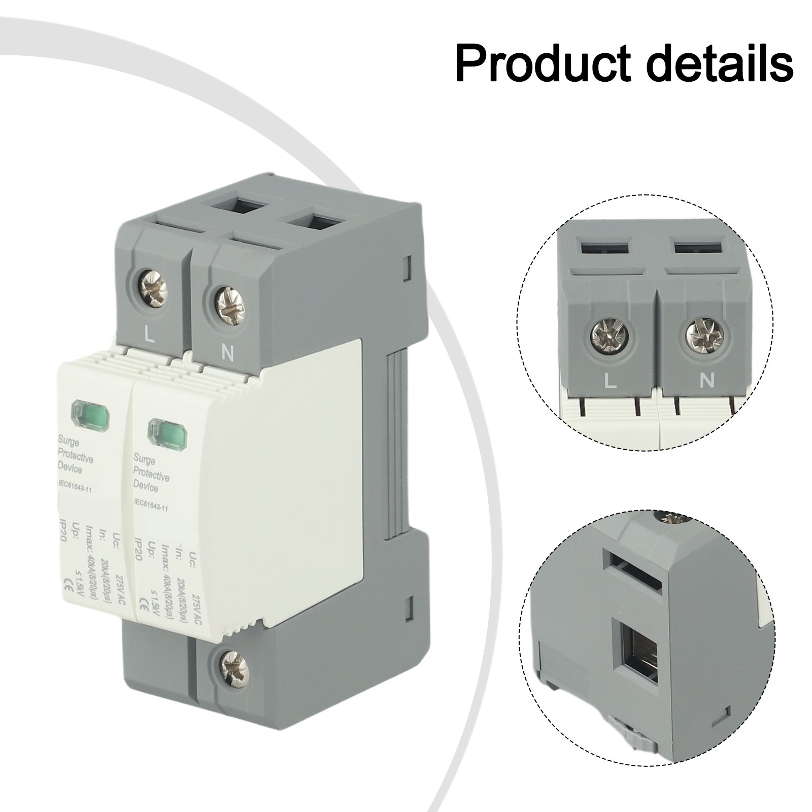 2P 20/40KA 275V for SPD Surge Protection Device Arrester Surge protector A YIWEI - Walmart.com