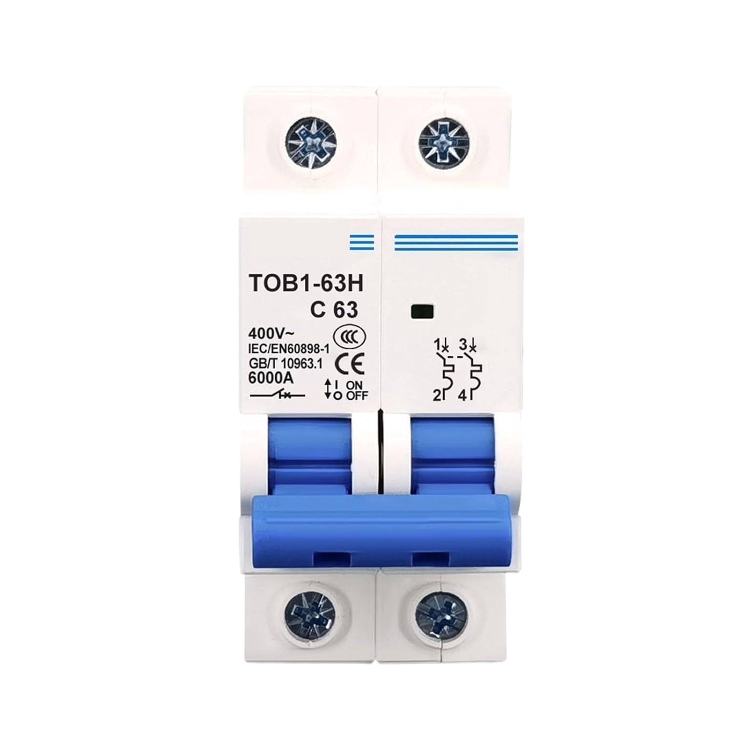 2P 40A 400V~ 50HZ/60HZ Circuit Breaker AC MCB Breaker C Type 1Pcs ...