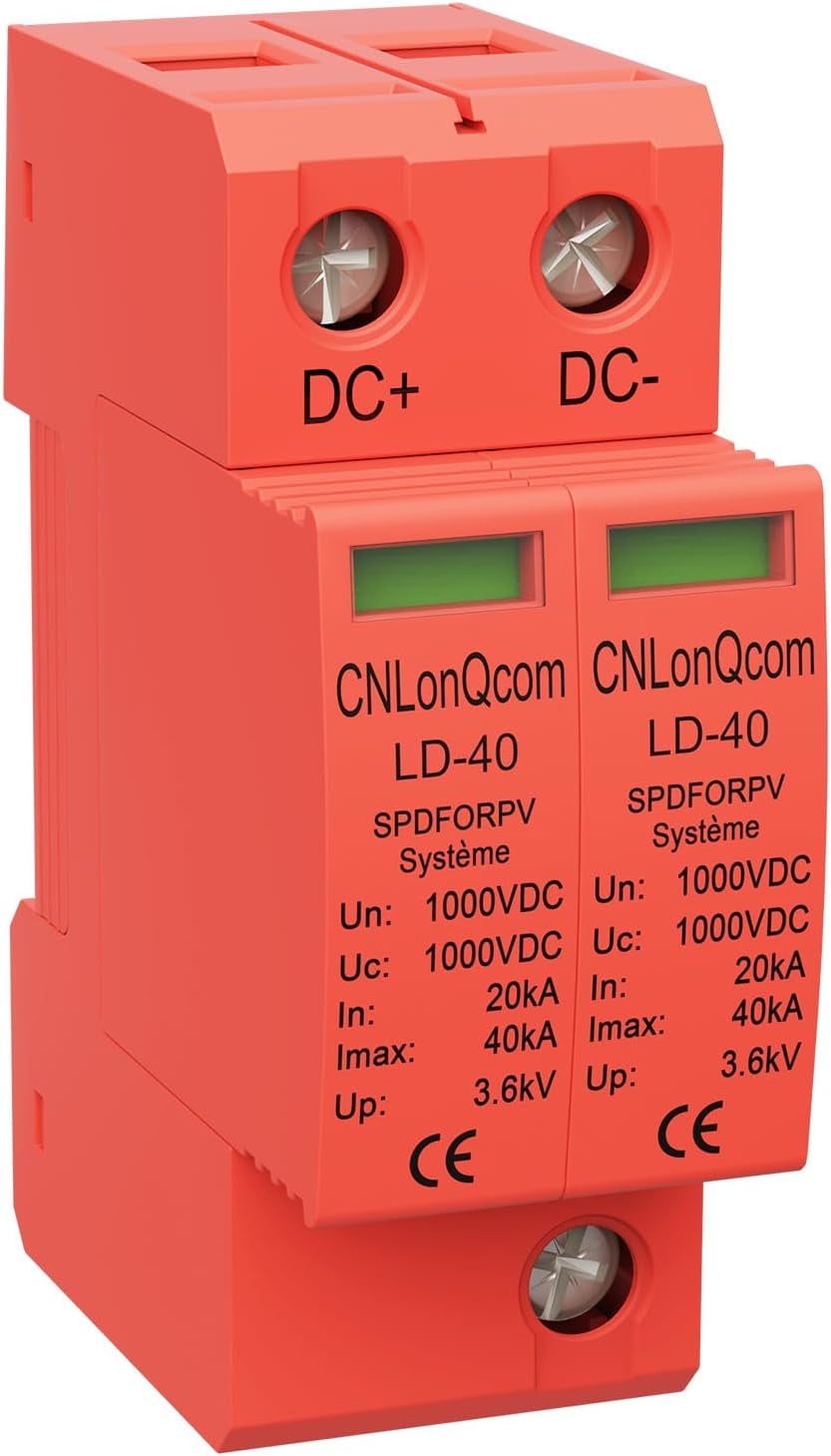2P 40KA Voltage Surge Protector DC 1000V Solar PV Lightning Arrester ...