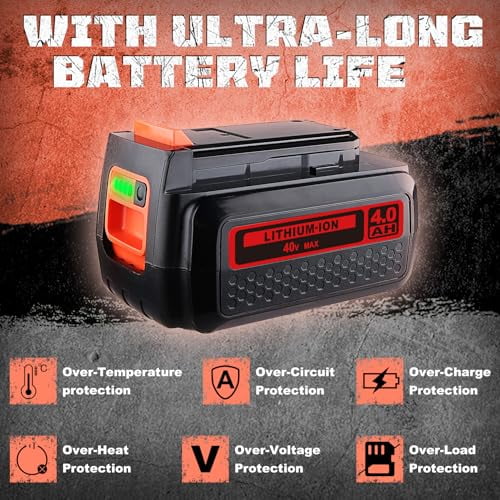 2P 40V MAX 4.0Ah Replacement for Black and Decker 40V Lithium Battery ...