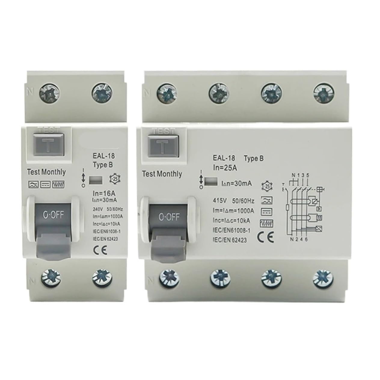 2P/4P 10/30/100/300mA Electric Vehicle EV Charging Pile Residual ...