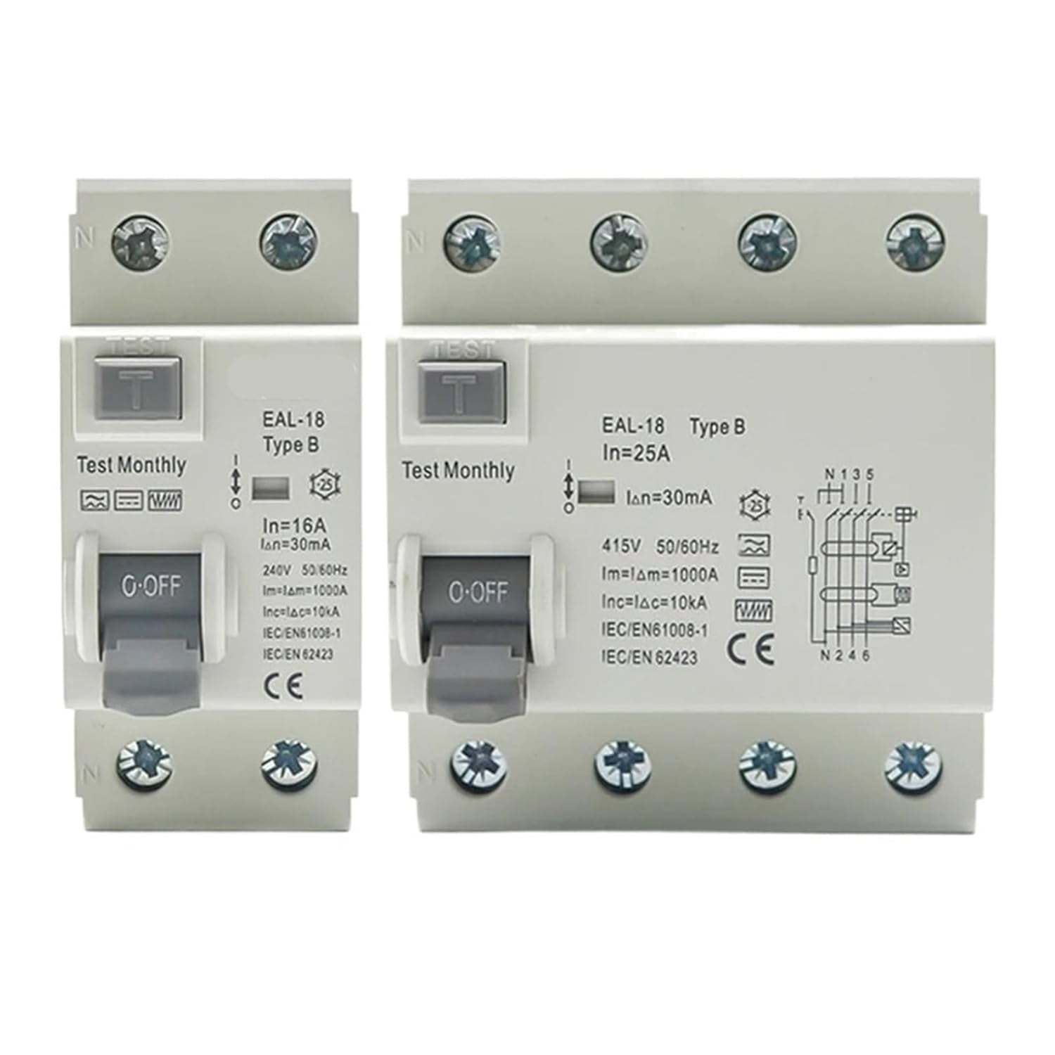 2P/4P 10/30/100/300mA Electric Vehicle EV Charging Pile Residual ...