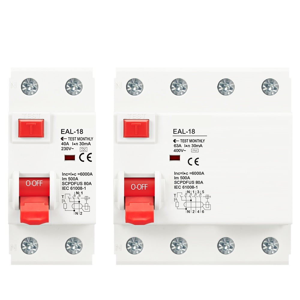 2P 4P 10/30/100/300mA Type A RCCB RCD ELCB Electromagnetic Residual ...