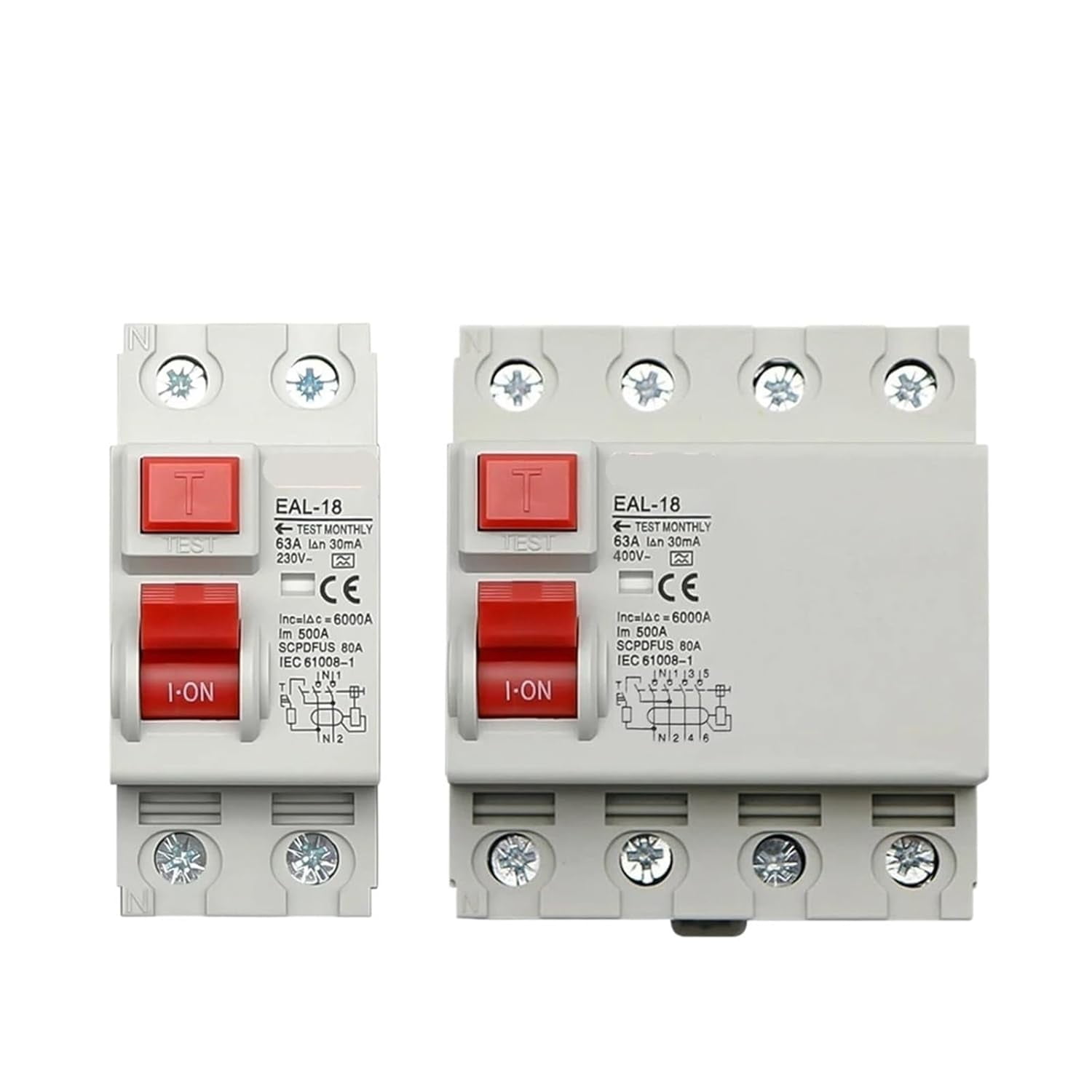 2P 4P 10/30/100/300mA Type A RCCB RCD ELCB electromagnetic Residual ...