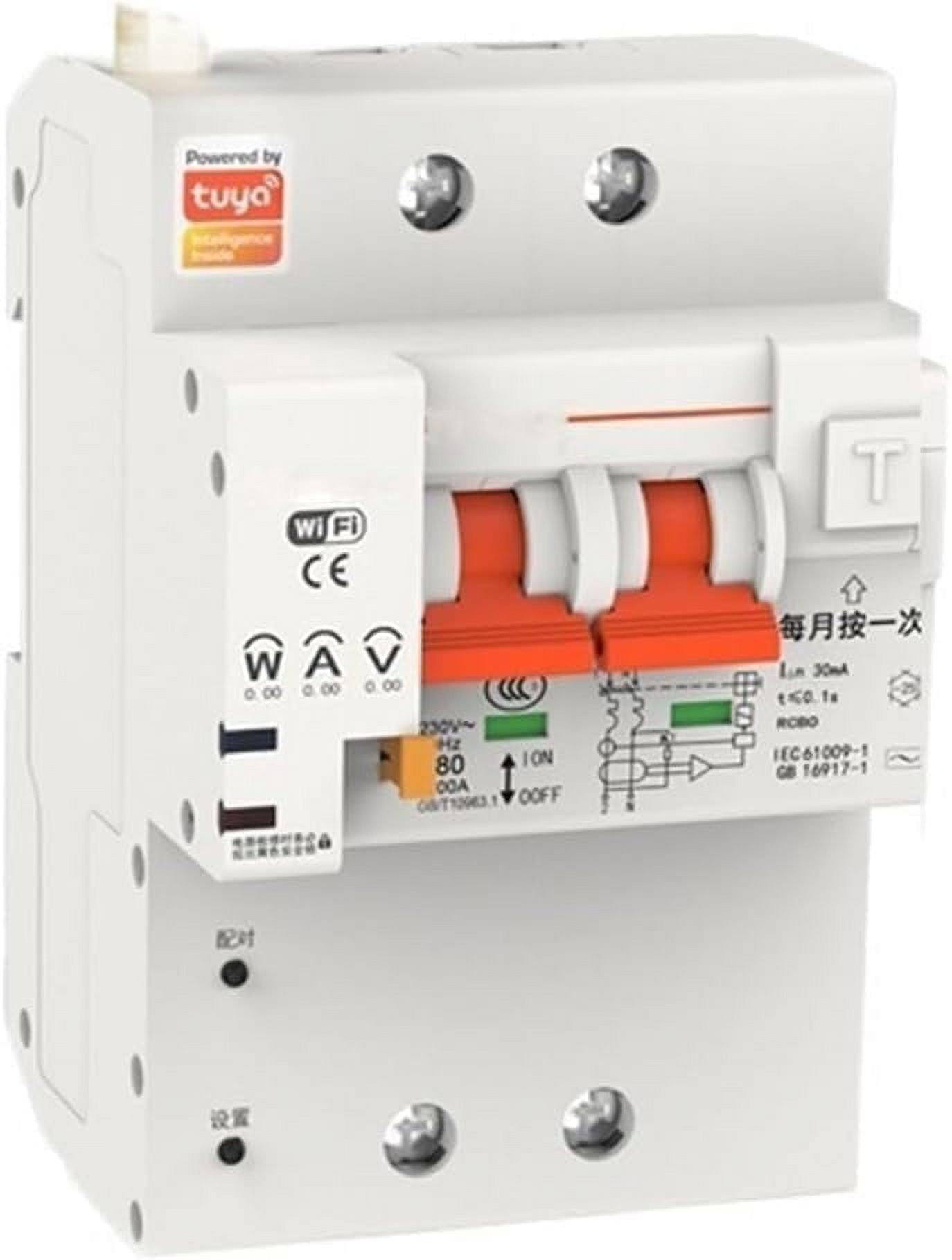 2p 4p 10 63a 220v Smart Wifi Circuit Breaker Switch Leakage Protection Power Energy Consumption