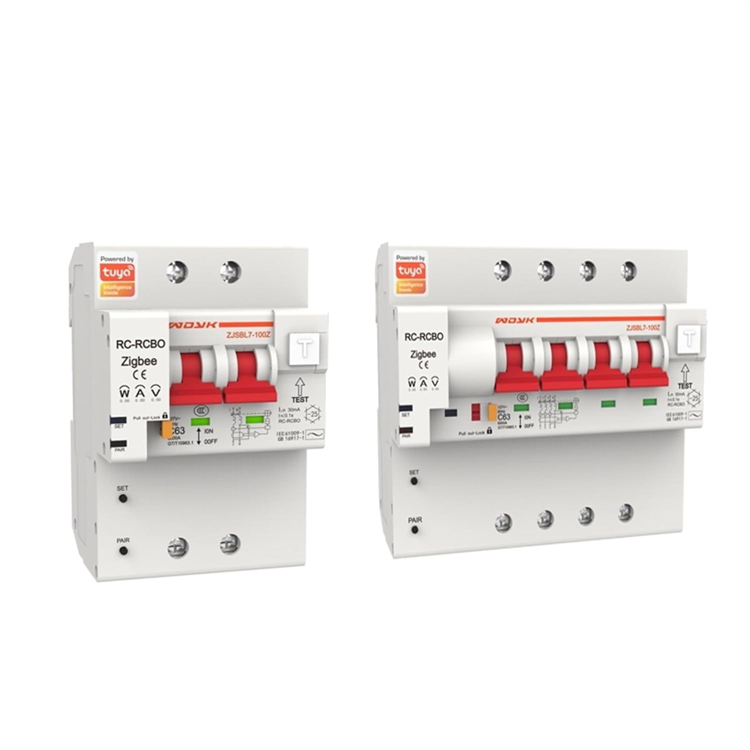 2P 4P Two Four Phase Din Rail Circuit Breaker Energy Meter Leakage ...
