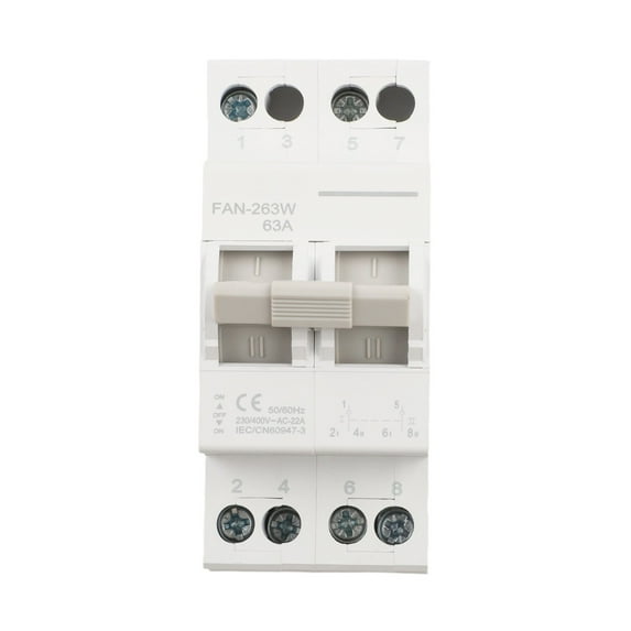 2P 63A 400V Dual Power Manual Transfer Isolation Switch Latching ...