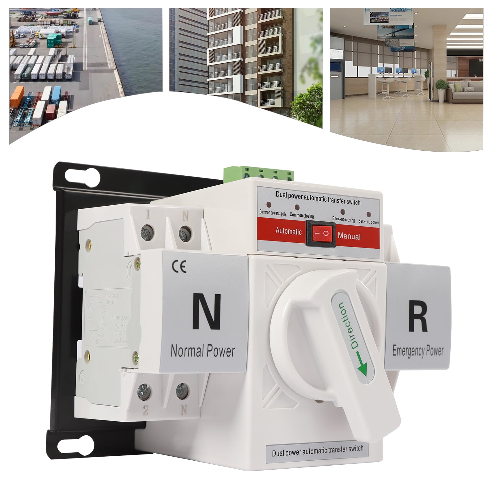 2P 63A Mini Dual Power Automatic Transfer Switches Toggle Controller Change-Over Switch Self ...