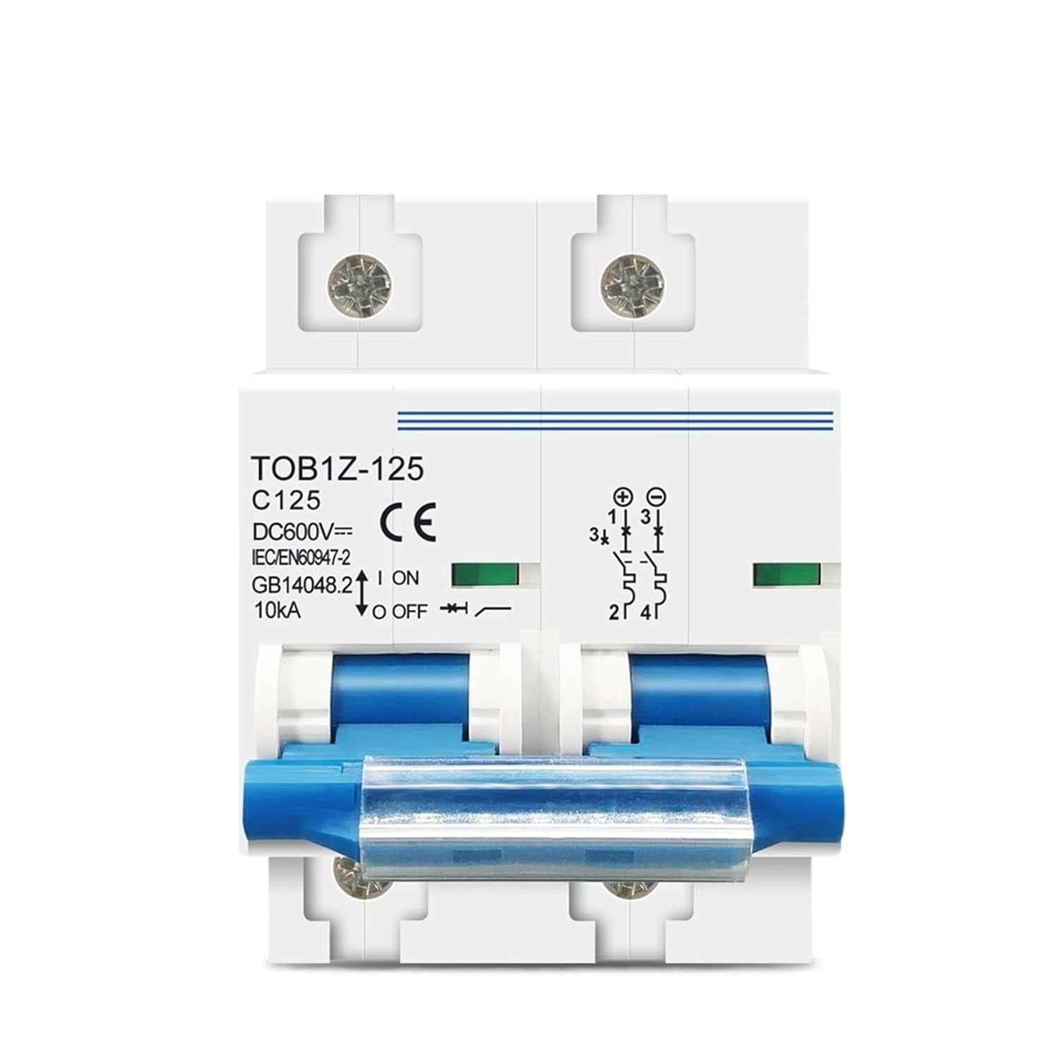 2P 80A 100A 125A DC MCB 600V Circuit Breaker for PV System C Curve ...