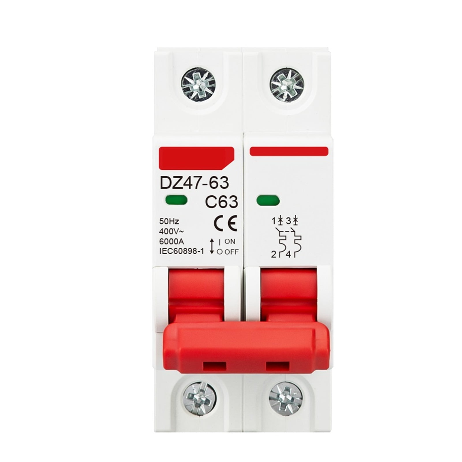 2P AC MCB C Type Circuit Breaker Overload Protection Short Circuit ...