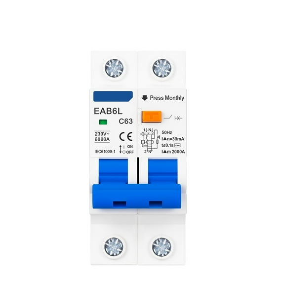 2P C Type AC230V MCB Leakage Protector RCBO Overload Short Circuit ...
