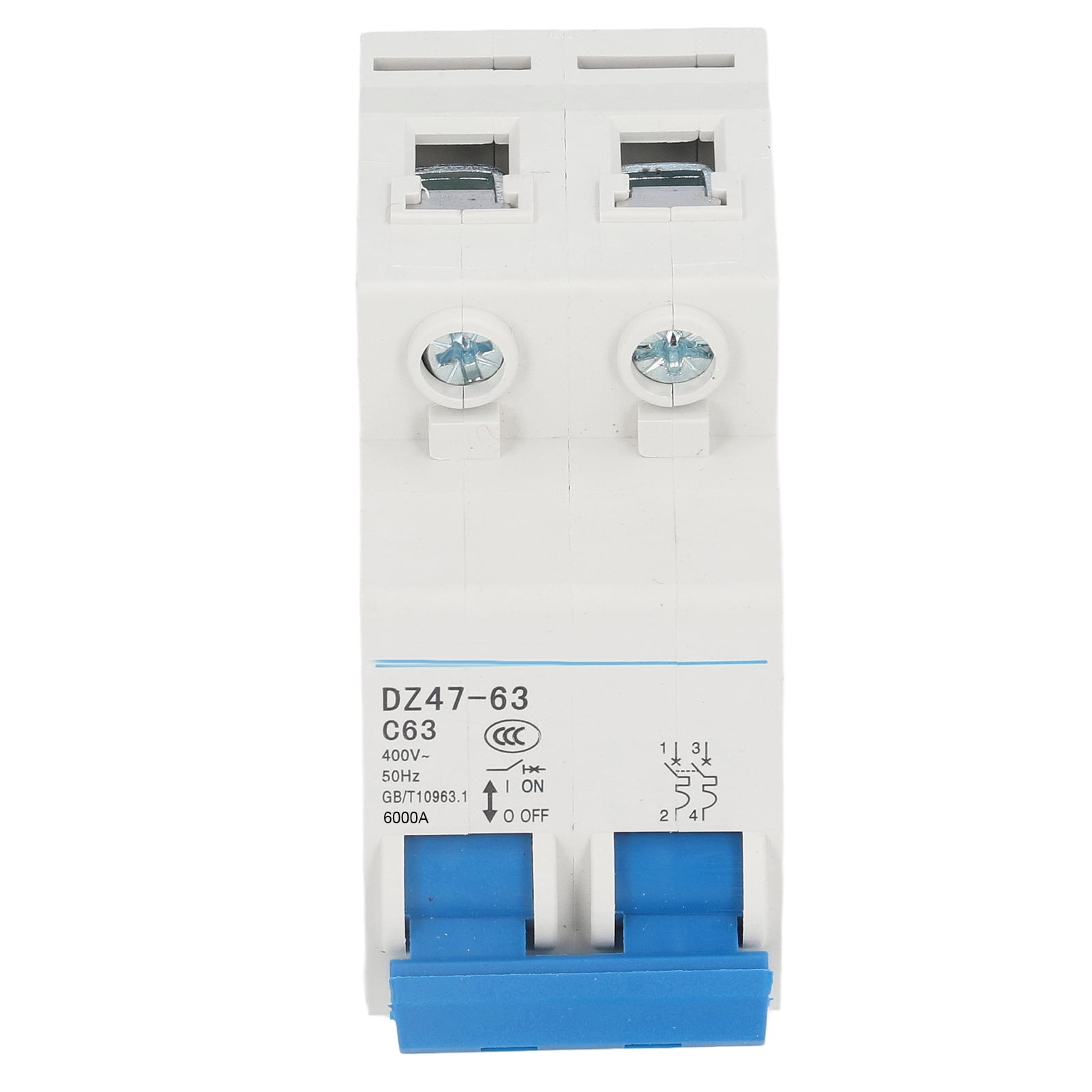 2P Circuit Breaker Pa66 Short , 63A Circuit Breaker Miniature Circuit Breaker Circuit Protector ...