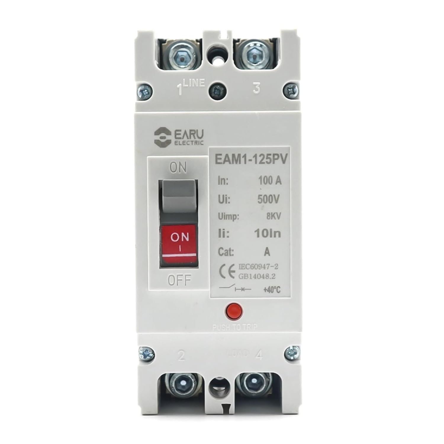 2P DC 500V DC Solar Molded Case Circuit Breaker MCCB Overload ...