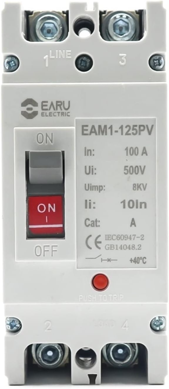 2P DC 500V DC Solar Molded Case Circuit Breaker MCCB Overload ...