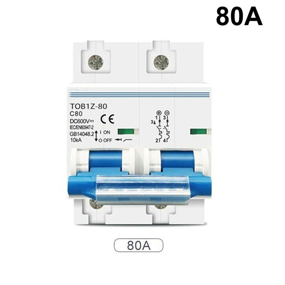 2P DC Circuit Breaker MCB 125A 100A 80A 600V for Solar PV Battery ...