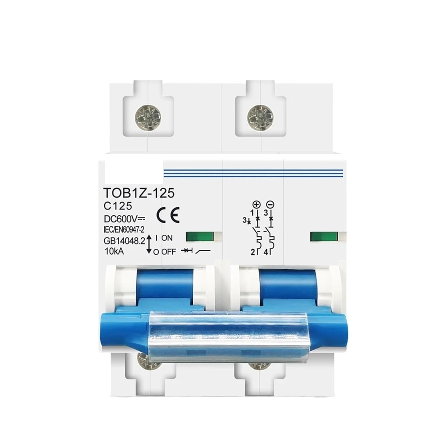 2P DC MCB 600V 125A 100A 80A Circuit Breaker for PV System C Curve ...