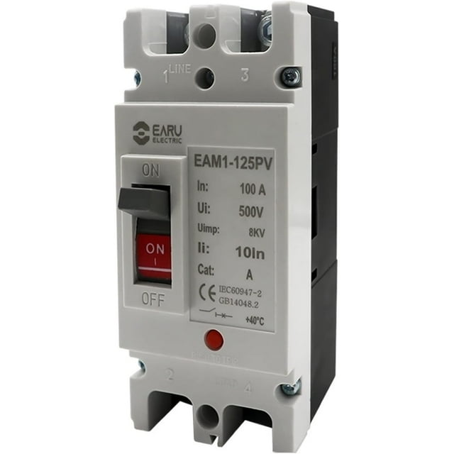 2P DC500V 63-1250A DC Solar Molded Case Circuit Breaker MCCB Overload ...