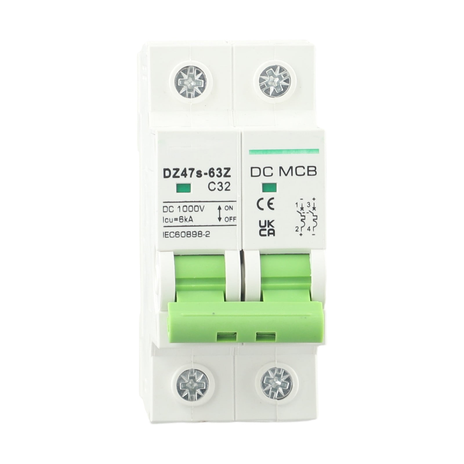 2P Miniature Circuit Breaker DC Isolator Switch DC1000V for Photovoltaic Systems 32A - Walmart.com