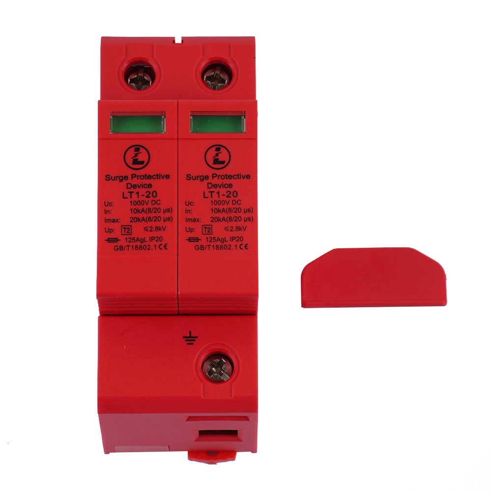 2P SPD PV DIN Rail Low Voltage Arrester Surge Protector DC1000V 20KA ...
