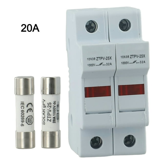 2P Solar PV Fuse 1000V DC Fuse 10x38mm PV with LED Fuse Holder for ...