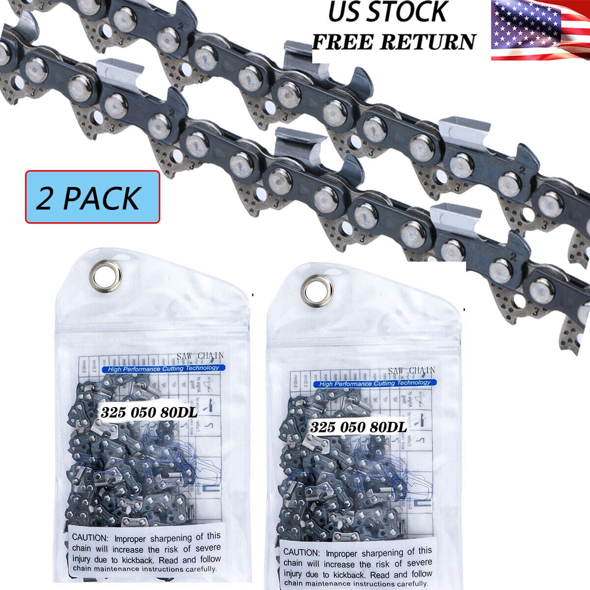 2PACK 20''Chainsaw Chain For Husqvarna X-CUT SP33G 450 Rancher 325 050 80DL - Walmart.com
