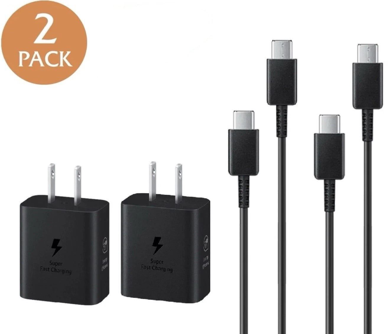 2PACK 25W Power Wall Charger Adapter with 4ft Cable for Motorola Moto G ...