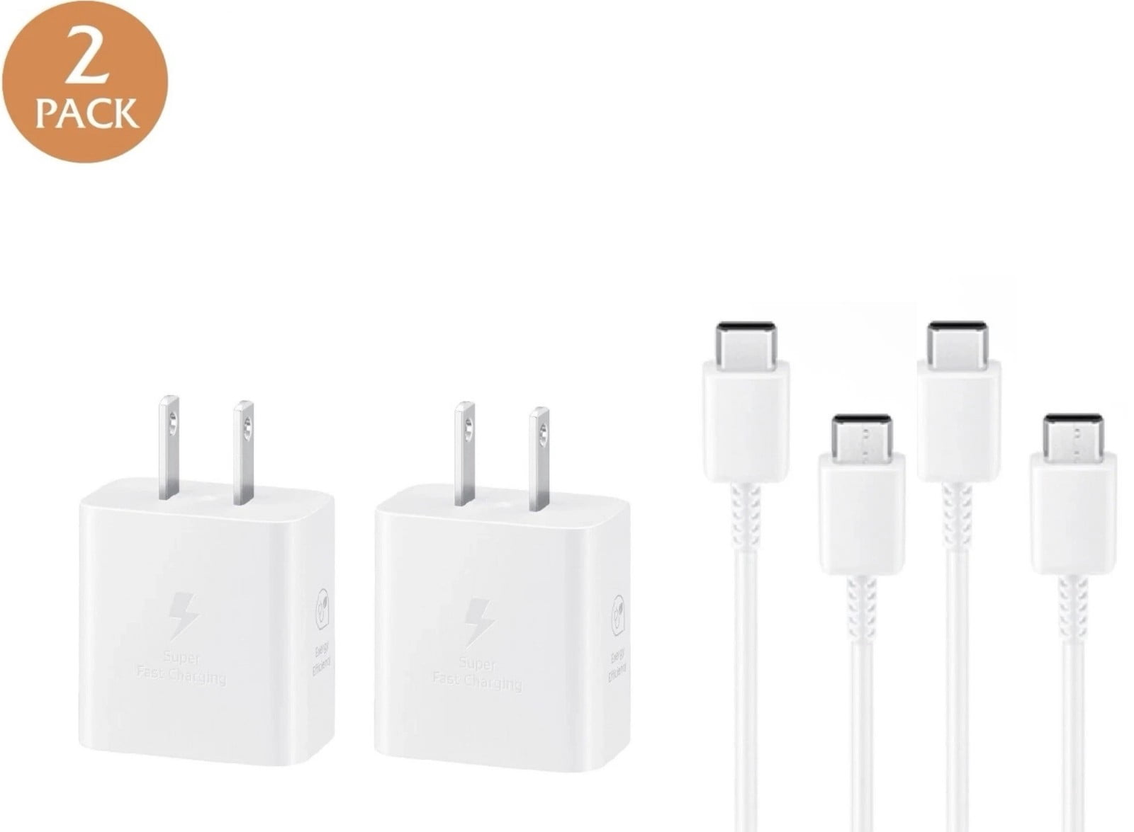 2PACK 25W Power Wall Charger Adapter with 4ft Cable for Nokia C21 ...
