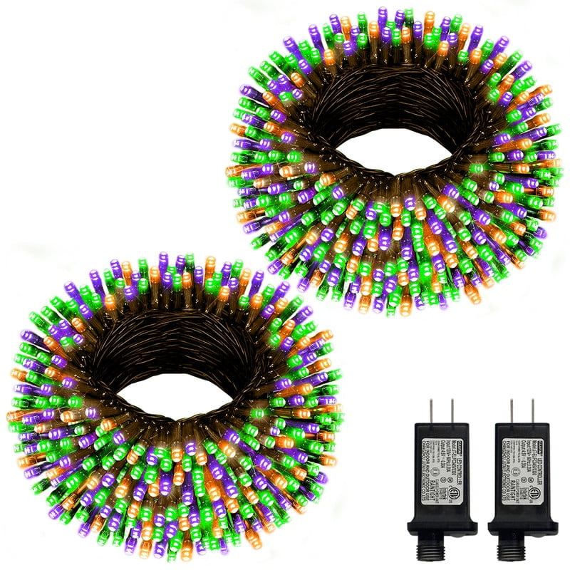 2PACK 33ft 100LED Halloween Decorative Mini Lights, Brown Wire Fairy ...