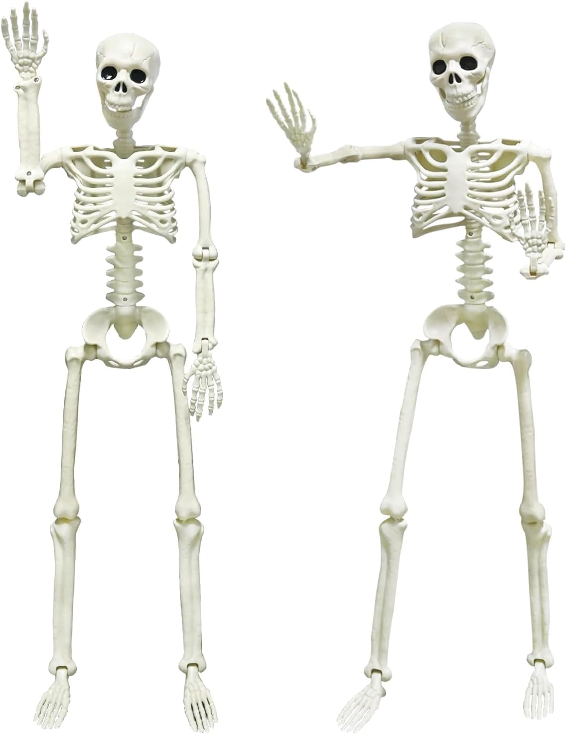 2PACK 36" Posable Skeleton Halloween Decorations, 3FT Plastic Poseable ...