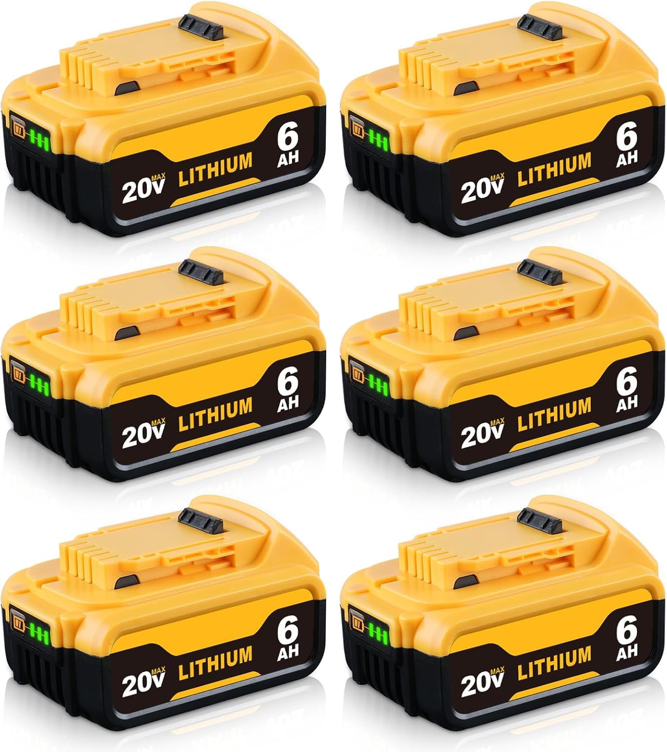 2PACK 6000mAh Lithium ION Replacement for DeWalt 20V MAX Battery X*R DCB204 DCB206 DCB203 DCB200 ...
