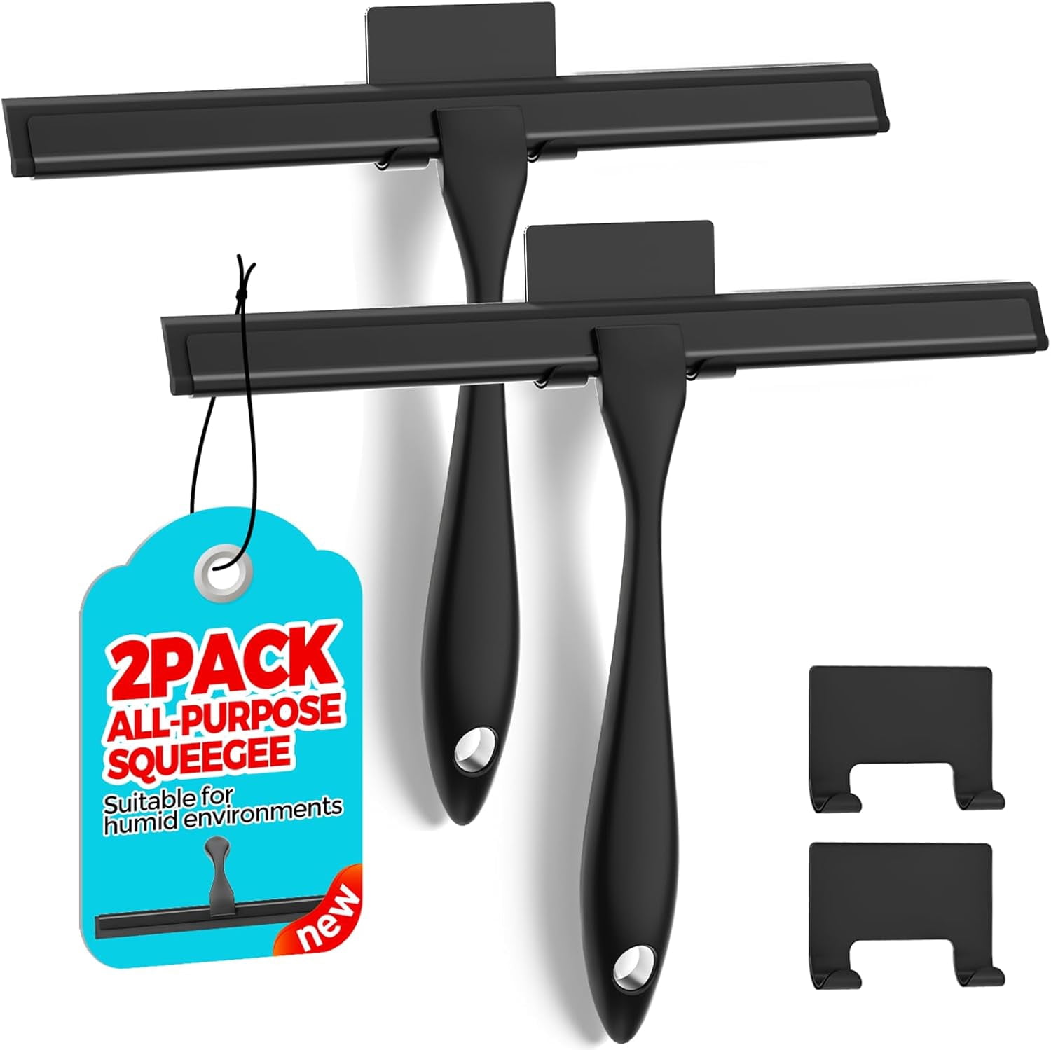 2PACK All-Purpose Shower Squeegee for Shower Doors, Tile Shower Walls ...
