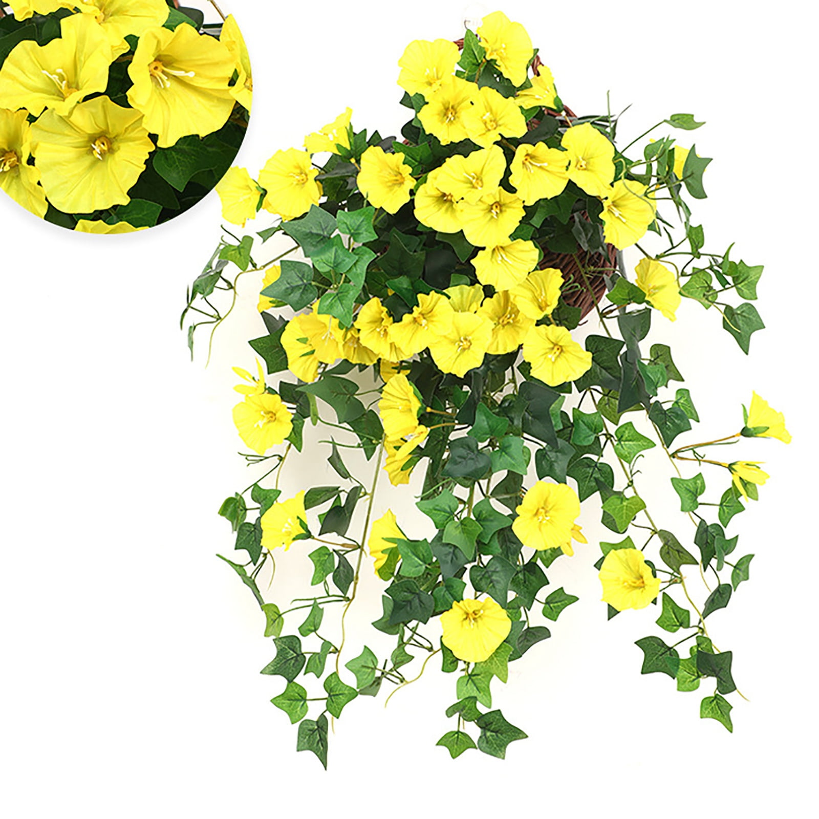 2PACK Artificial Hanging Fake Flowers Plants for Outdoor Spring ...