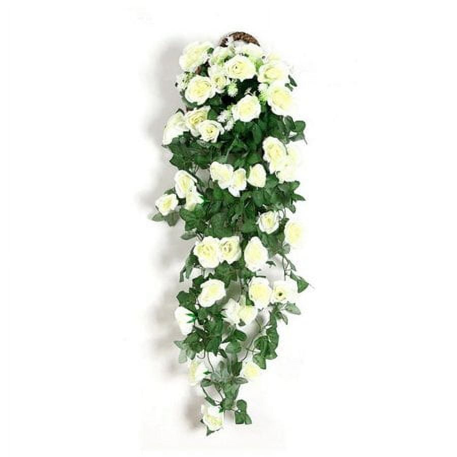 2PACK Artificial Hanging Flowers Artificial Rose Vine Hanging Plants ...