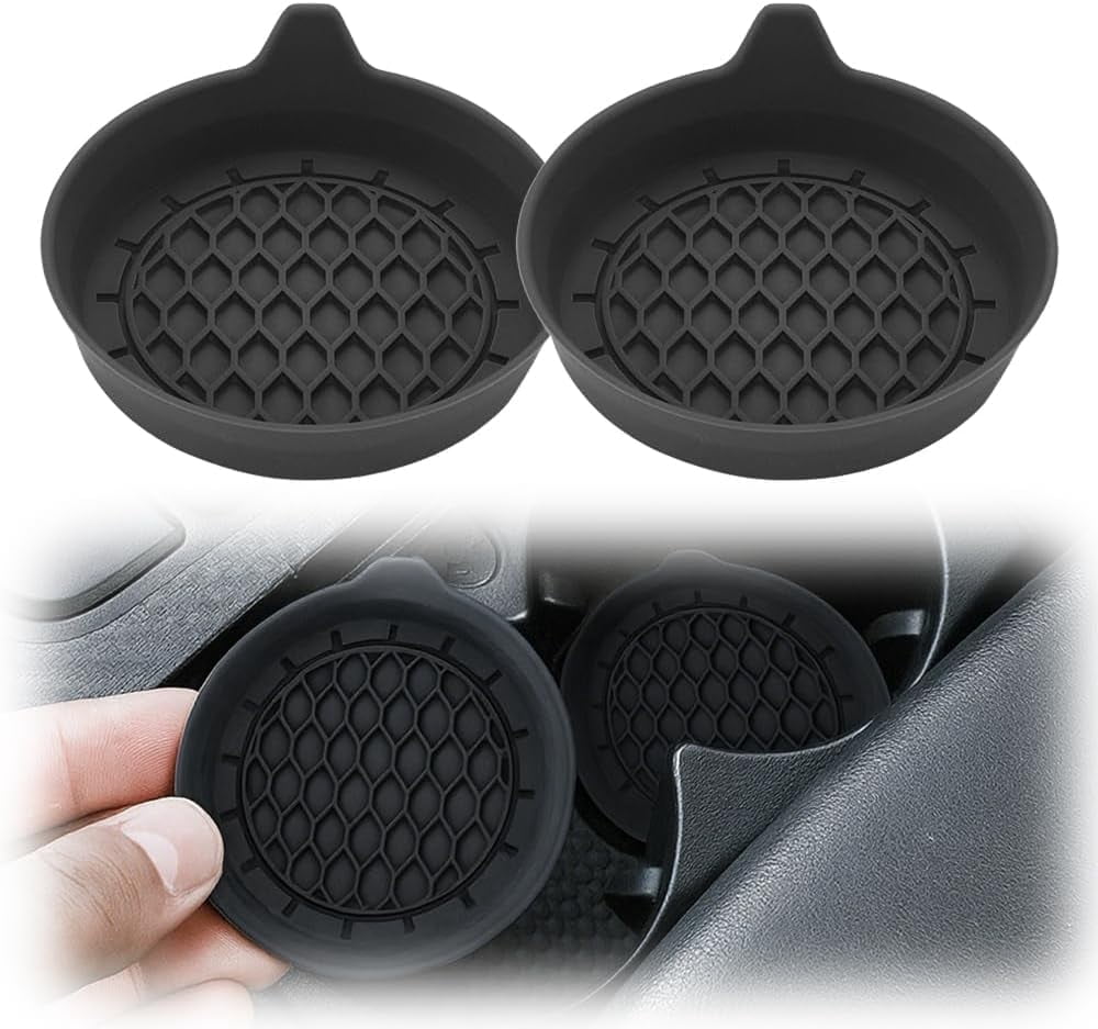 2PACK Car Cup Coasters, 2026 Upgraded Silicone Car Cup Holder, Drink ...