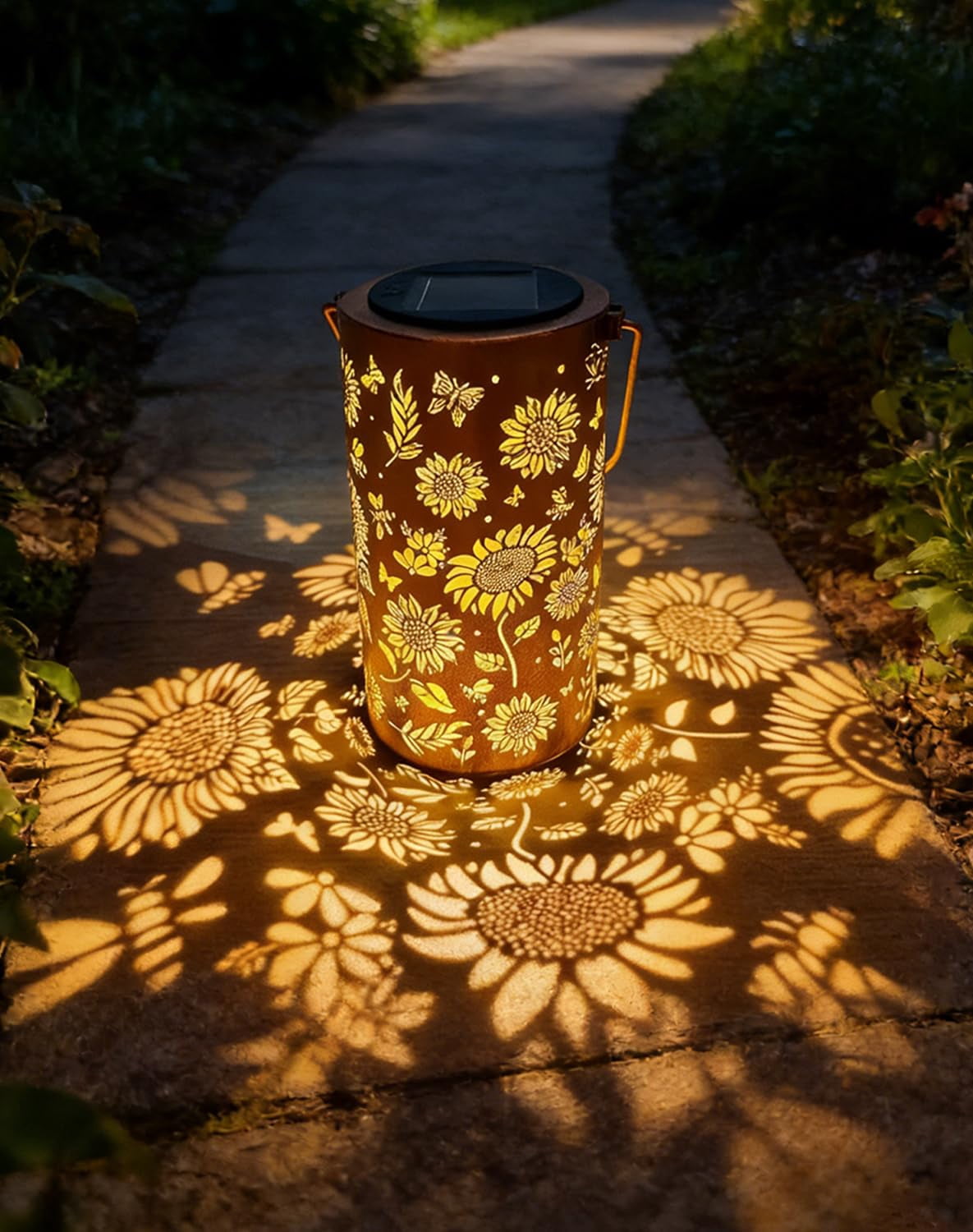 2PACK Colorful Sunflower Glow Solar Garden Lantern, 2026 Waterproof ...