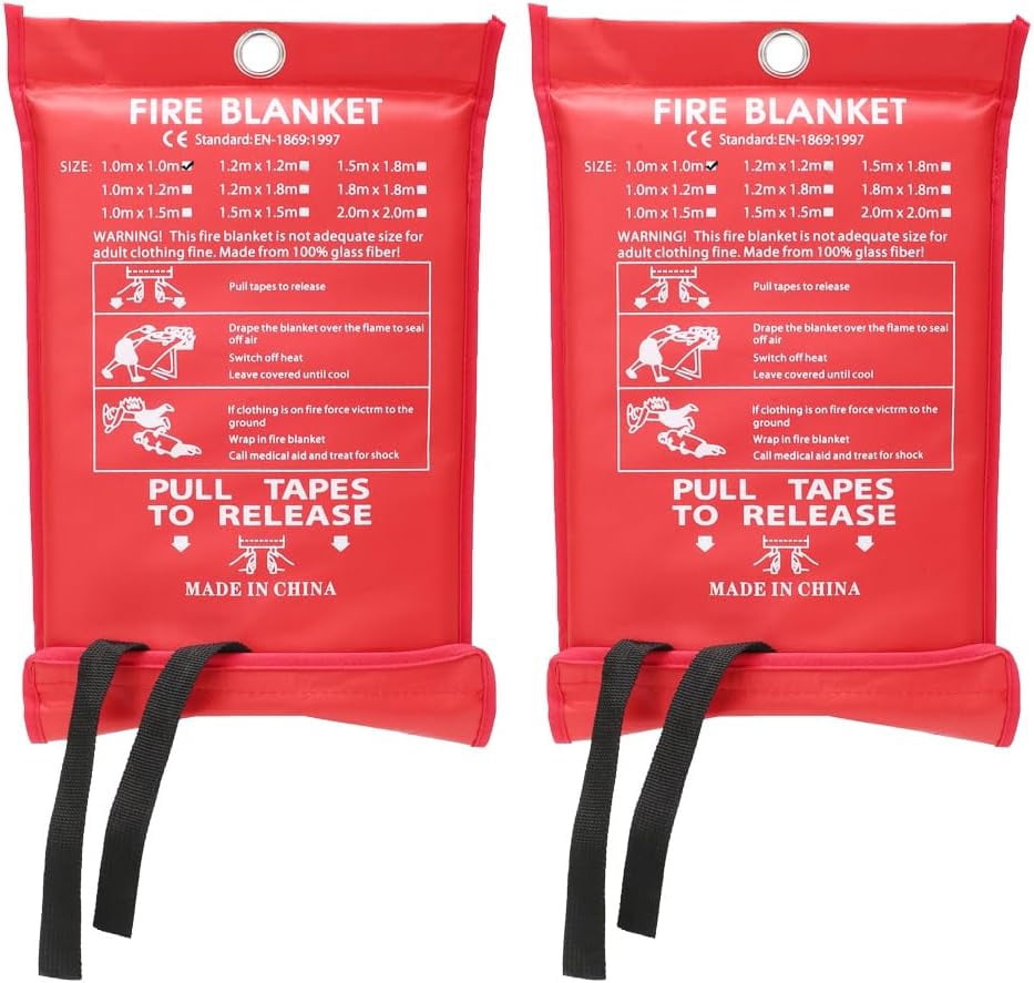 2 Pack Fire Blanket, Fiberglass Fire Emergency Suppression Blanket ...