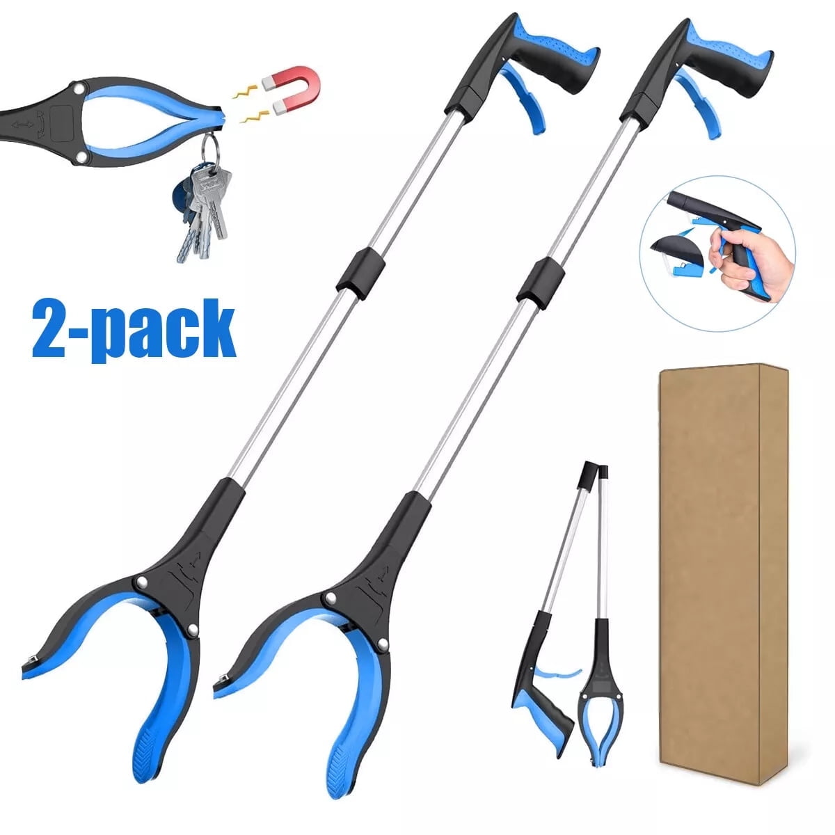 2PACK Grabber Reaching Tool,32" Grabbers for Elderly, Lightweight Extra ...