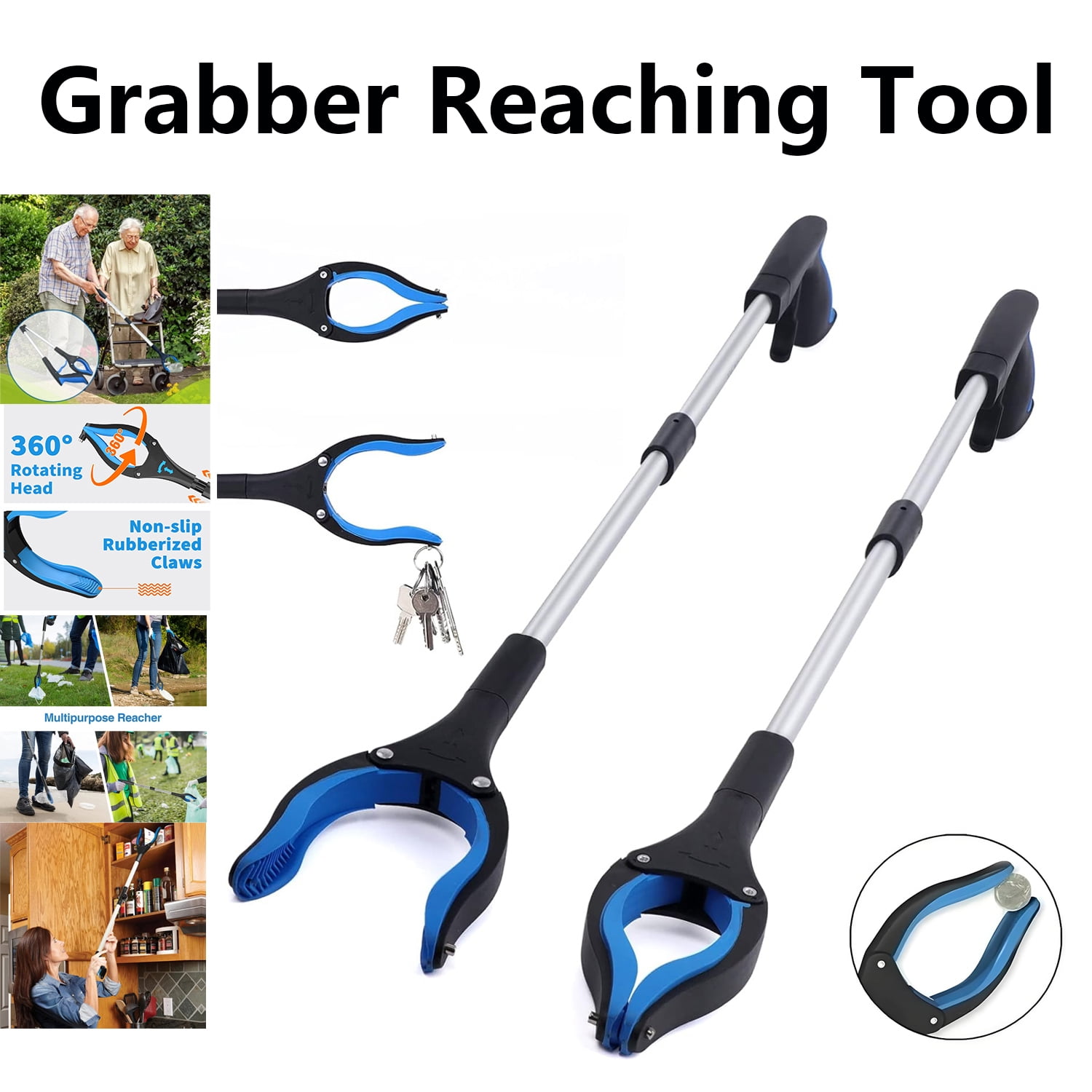 2PACK Grabber Reaching Tool,32" Grabbers for Elderly, Lightweight Extra ...