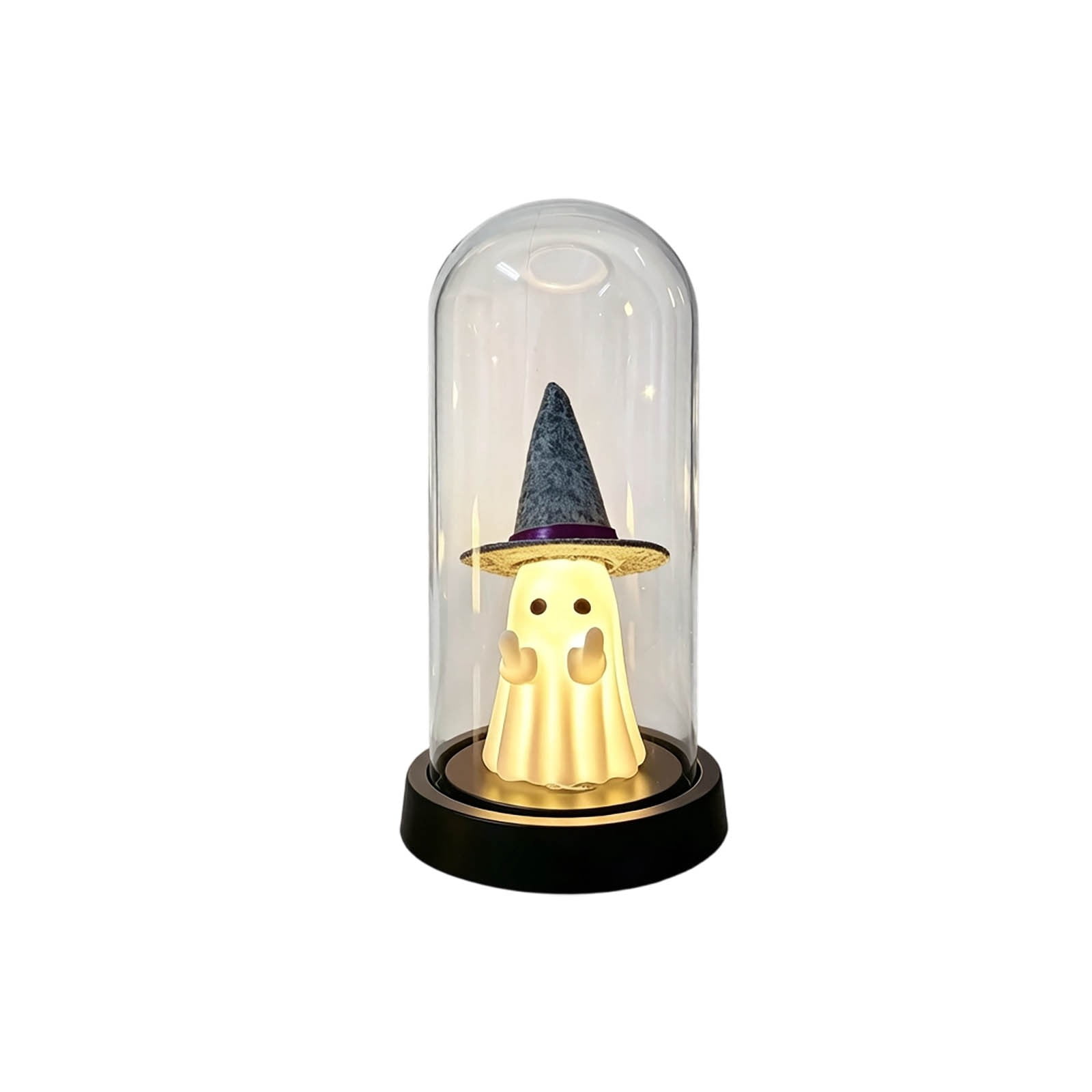 2PACK Halloween Ghost Night Light, Glass Cloche Table Lamp, Mini Ghost ...