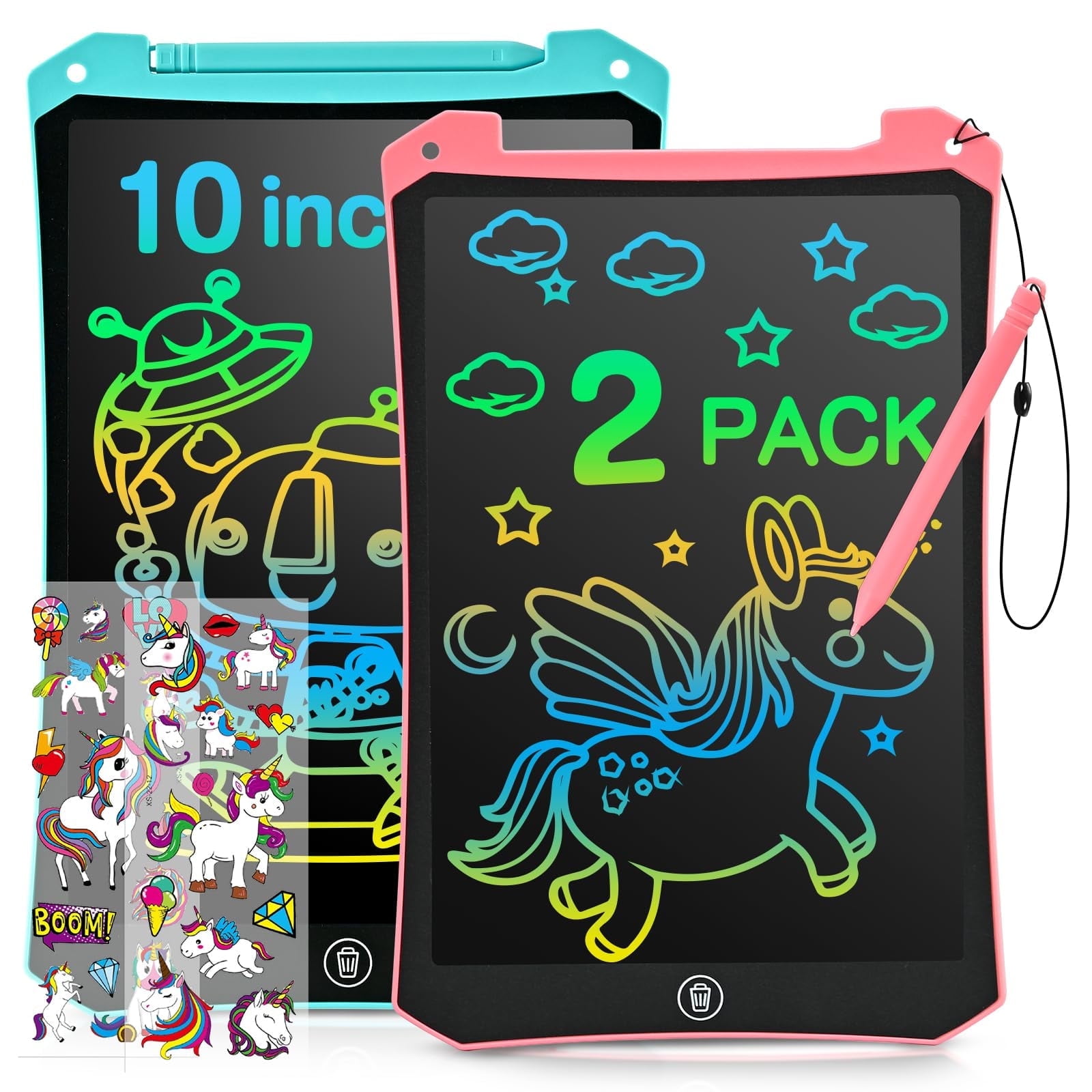 Walmart's 2PACK LCD Writing Tablet 10 Inch, Colorful Drawing Pad for ...