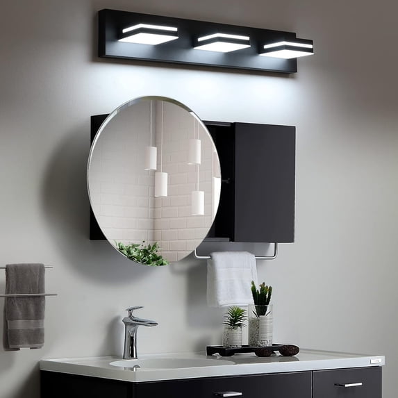 (2PACK) LED Modern Bathroom Vanity Light Fixtures 3-Light 19-Inch Matte ...