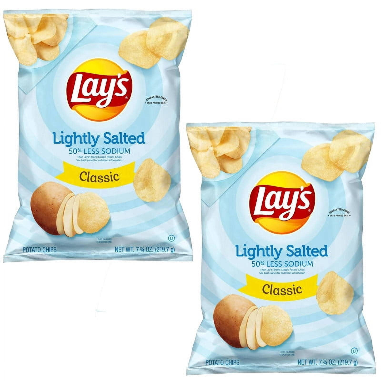2X-Lay's Lightly Salted Classic Potato Chips - 7.75 oz - Walmart.com