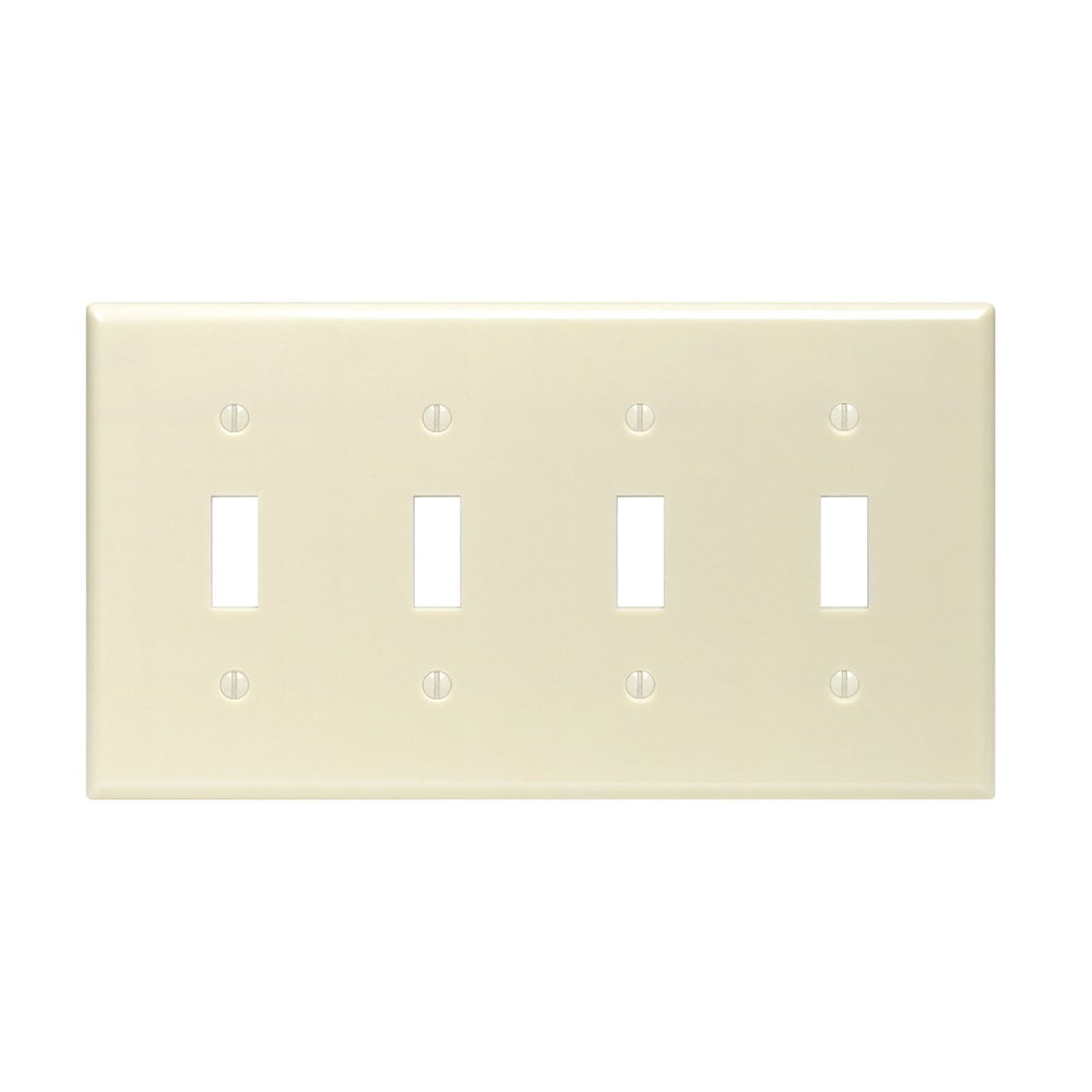 2PACK Leviton 4-Gang Plastic Toggle Switch Wall Plate, Ivory - Walmart.com