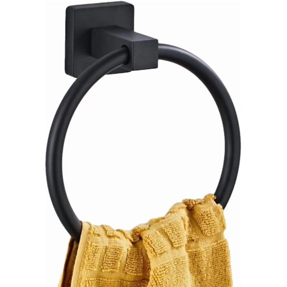 2PACK Matte Black Towel Ring Towel Holder, 304 Stainless Steel Hand ...