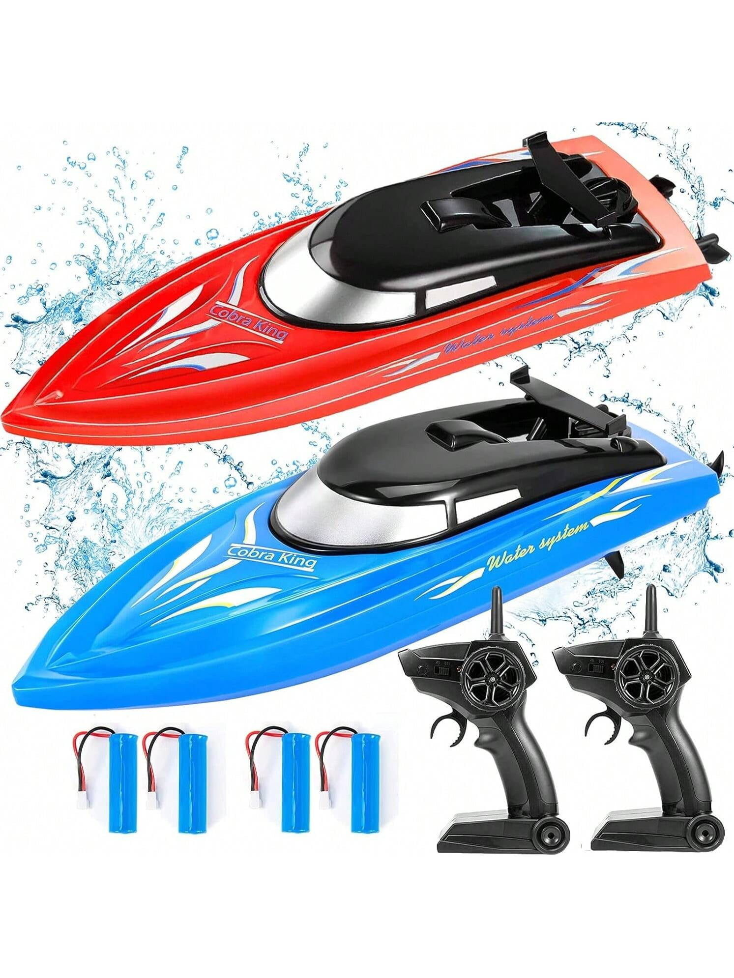 2PACK RC Boat,Remote Control Boats,10km/H 2.4G High Speed Remote ...