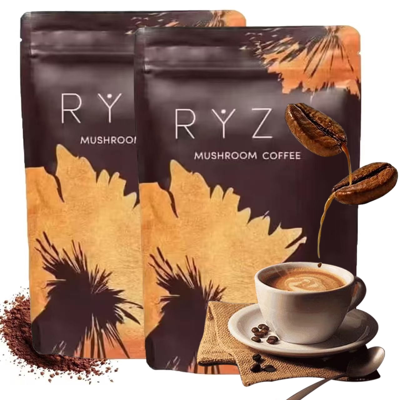 2PACK RYZ'E Good mood starts with mushroom coffee - elevates your day ...